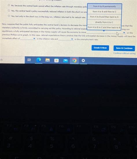 Solved The Following Graph Plots The Long Run Phillips Curve