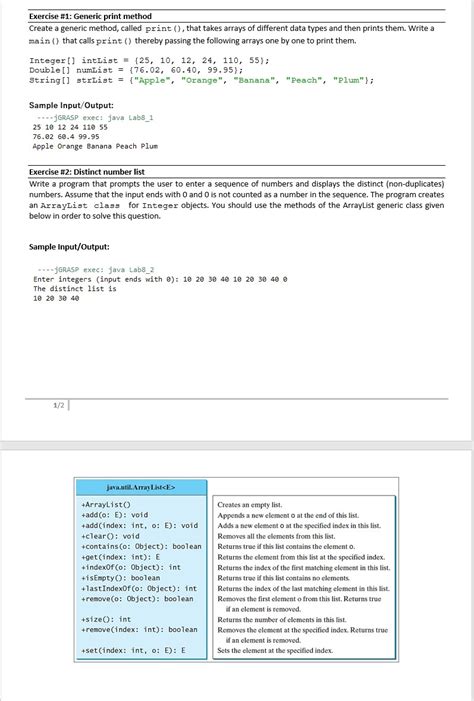 Solved Exercise 1 Generic Print Method Create A Generic