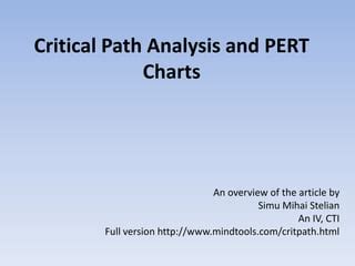 Critical Path Analysis PPTX