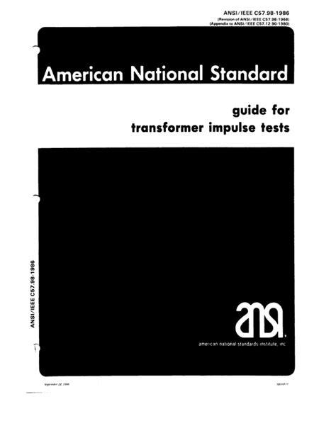 Guide For Transformer Impulse Tests Ansi Ieee C57 98 1986 Pdf