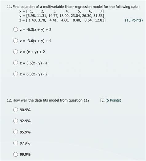 Solved 11 Find Equation Of A Multivariable Linear