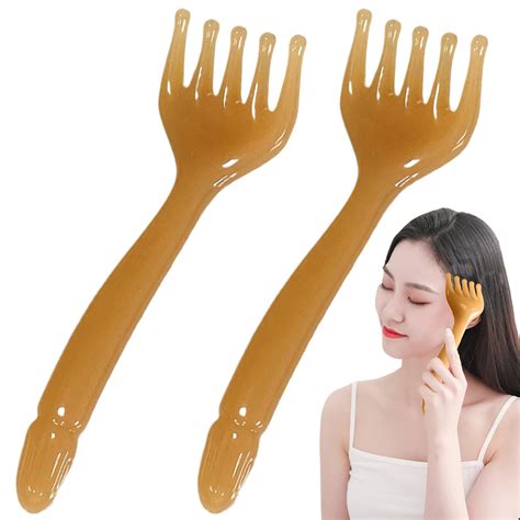 2 Piece Portable Scalp Massage Device Multifunctional Handheld Comb