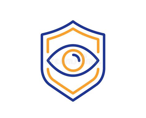 Eye Detect Line Icon Retina Scan Sign Vector Stock Vector