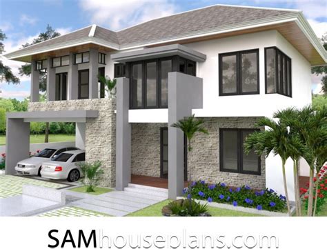 แบบบ้านร่วมสมัยสองชั้น ดีไซน์เรียบหรู 5 ห้องนอน 5 ห้องน้ำ พร้อมโรงจอดรถ 2 คัน Naibann ในบ้าน