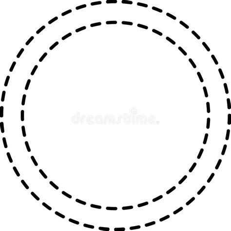 dotted line circle frame vector dashed outline design of border icon