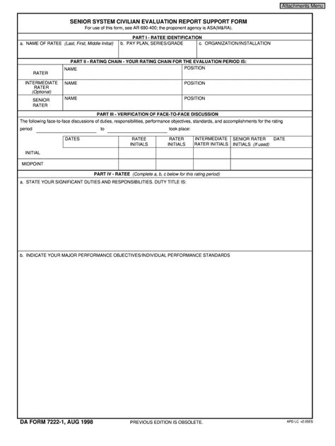 1998 2026 Form Da 7222 1 Blank Fillable Template Fill Out Print