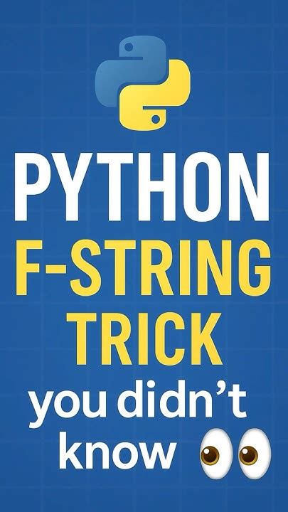 Python F String Trick Coding Programming Python Youtube