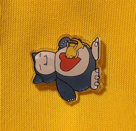 Snorlax And Pikachu Pop Art Acrylic Pin 3932939102