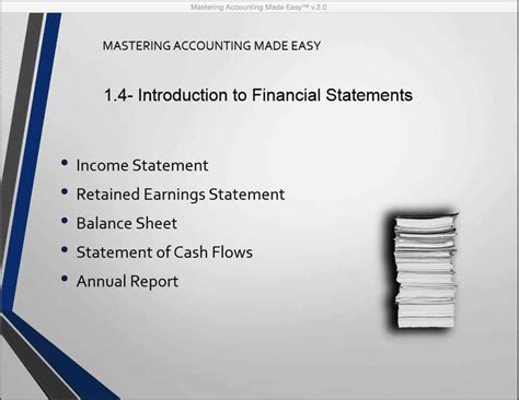 Introduction To Financial Statements Tutorial