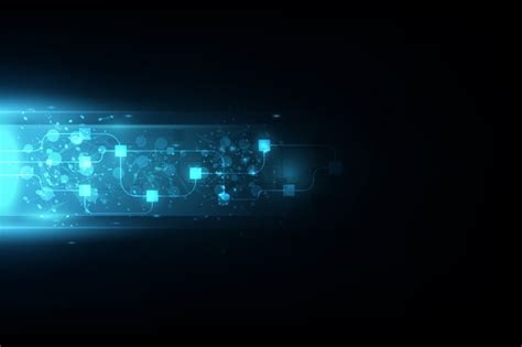 회로 라인 블루 데이터 기술 배경 무료 벡터