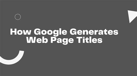 New Google Update How Google Generates Web Page Titles