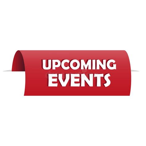 Upcoming Events Message Bold Red Ribbon Event Promo Sticker Vector