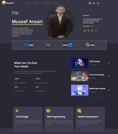 Muzeef Ansari On Linkedin A Simple Portfolio Using Html And Css