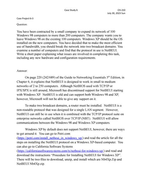 Cis 210 Case Study 6 3 Case Study 6 Cis 210 July 30 2023 Sun Case