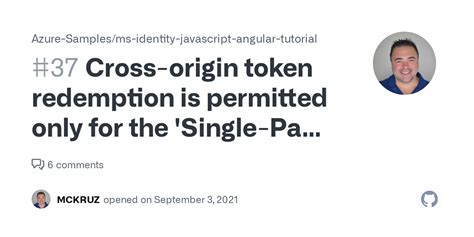 Cross Origin Token Redemption Is Permitted Only For The Single Page Application Client Type