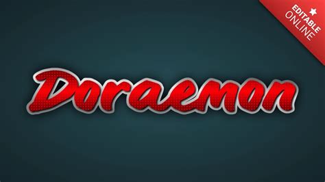 Doraemon Red Cinematic Movie Title Text Effect Generator