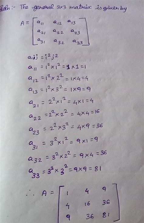 Construct A 3×3 Matrix Whose Elements Are Aiji2j2