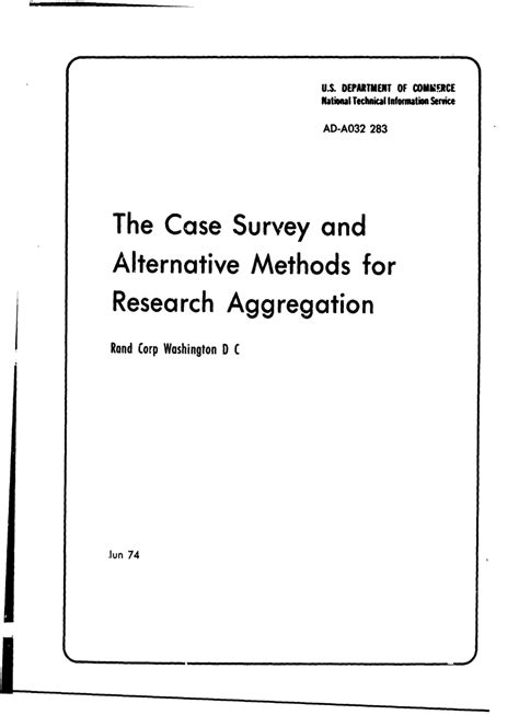 Pdf The Case Survey And Alternative Methods For Research Aggregation