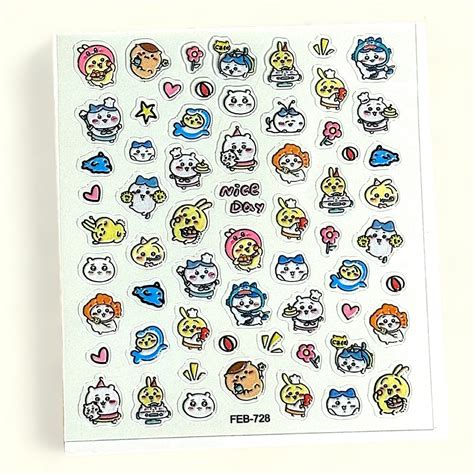 먼작귀 치이카와 네일스티커 투명스티커 하치와레 우사기 콜리 Colley