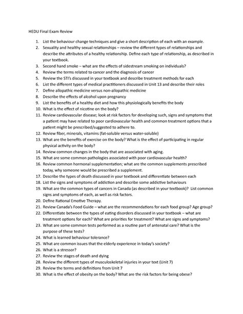 Final Exam Sexuality And Healthy Sexual Relationships Review The Different Types Of Studocu