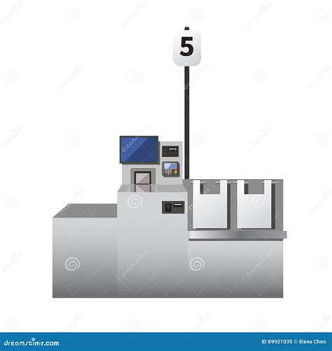 Vector Self Checkout Machine Stock Illustration Illustration Of Digital Customer 89927035
