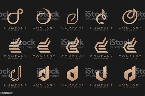 추상 문자 D 로고 아이콘 세트입니다 고급스럽고 우아하고 단순한 비즈니스를위한 디자인 0명에 대한 스톡 벡터 아트 및 기타 이미지 0명 개발 개체 그룹 Istock