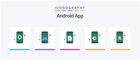 Android App Flat 5 Icon Pack Including Interface Ui Data Essential App Creative Icons