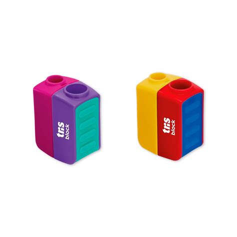 Apontador Duplo Block Tris Esfera Papelaria I Desperte Sua Criatividade
