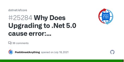 Why Does Upgrading To Net 50 Cause Error System