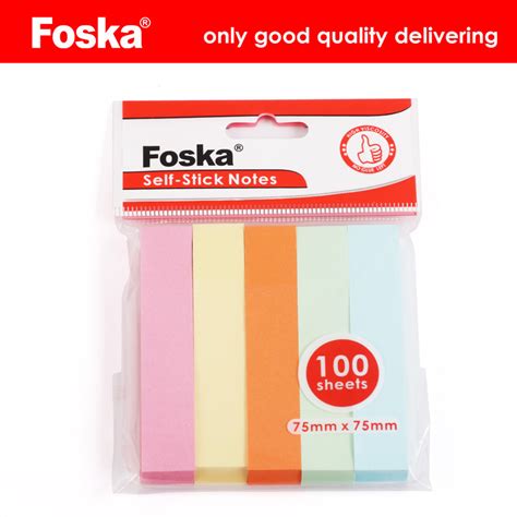 Foska 80gsm Adhesive Sticky Paper Index Marker Memo Pad And Colorful