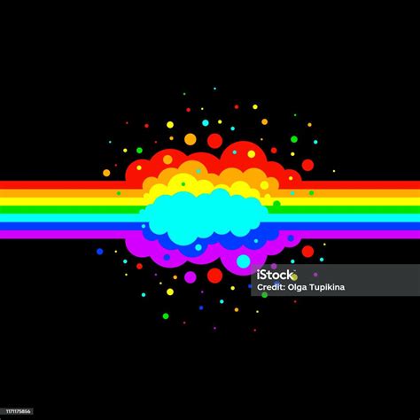 무지개 선과 스플래시 고립 된 검은 색 배경 다채로운 추상 벡터 패턴입니다 0명에 대한 스톡 벡터 아트 및 기타 이미지 0명 곡선 디자인 Istock