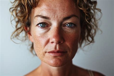 Premium Photo Portrait Of Middleaged Woman With Skin Cancer White