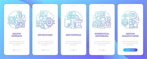 Geothermal Energy Trends Blue Gradient Onboarding Mobile App Screen