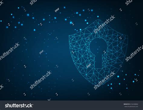 Cyber Security Concept Shield Keyhole Icon Stock Vector Royalty Free