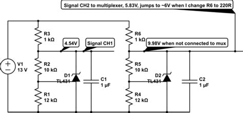 Multiplexer Trying To Multiplex Voltage Reference Gives Incorrect Output Electrical