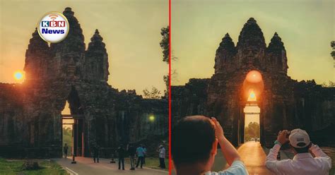 សម្រស់អច្ឆរិយៈនៃ “ខ្លោងទ្វារតាកាវ” នៅពេលថ្ងៃលិច ចែងចាំងដូចក្នុងរឿងព្រេង