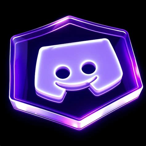 Discord Logo With 3d Render Etched Glass Material Pulsating Glow Purple And White Color Scheme