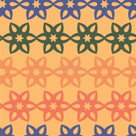 Smooth Hexagonal Flower Symmetrical Geometric Seamless Pattern Stock Illustration Illustration