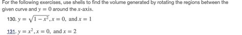 Solved For The Following Exercises Use Shells To Find The