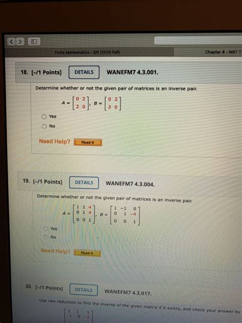 Solved Finite Mathematics GR Fall Chapter Chegg
