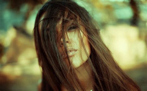 Brunette Face Hair Kiss Lips Tenderness Wallpaper Coolwallpapersme