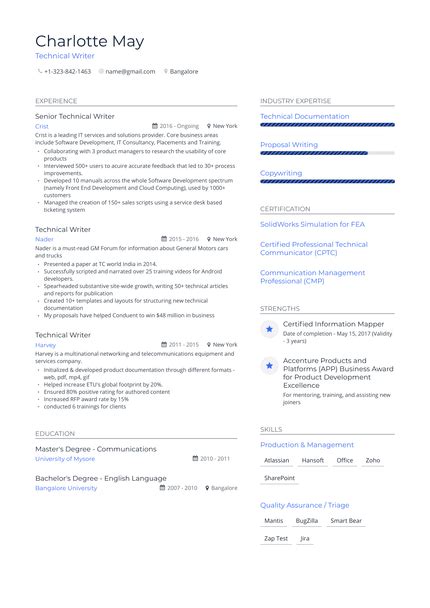 5 Technical Writer Resume Examples Guide For 2024