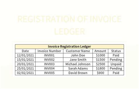 Streamlining Invoice Ledger Registration For Improved Efficiency Excel Template Free