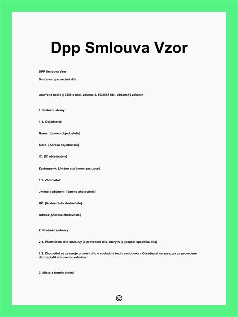 Dpp Smlouva Vzor