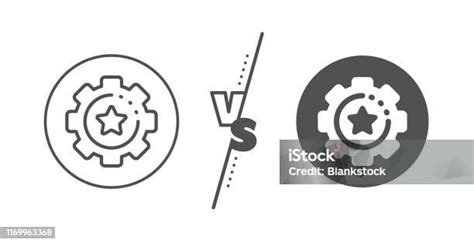 설정 기어 라인 아이콘 별 표지판이 있는 톱니바퀴 작업 프로세스 벡터 0명에 대한 스톡 벡터 아트 및 기타 이미지 0명 고급 공연 Istock