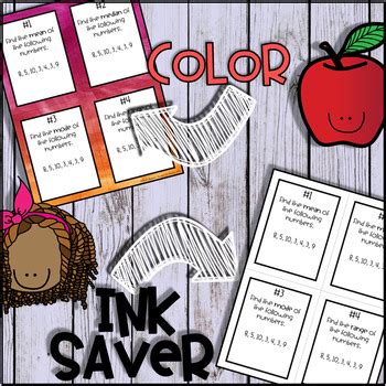 Mean Median Mode Range Task Cards Task Cards TPT