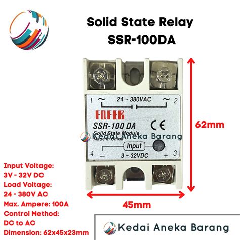Jual Fotek Solid State Relay Single Phase Module Modul SSR SSR 100DA DC To Ke AC Shopee Indonesia