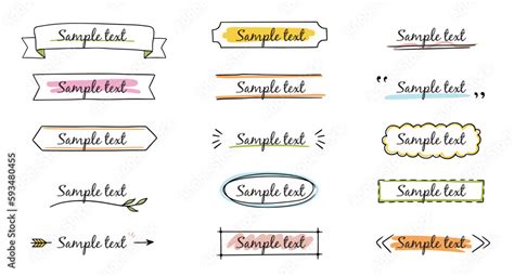Text Title Frame Handwriting Ribbon Square Circle Decoration Element