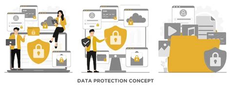 Premium Vector Flat Vector Data Protection Personal Data Security Cyber Data Security Concept