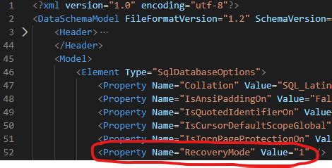Sql Server SQLPackage Resets Database Recovery Model Database